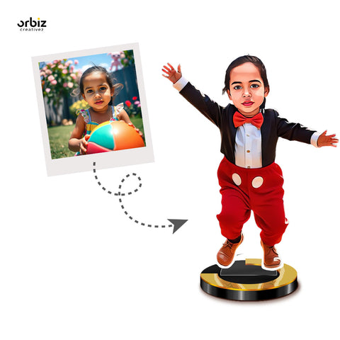 Personalized Mini Me: Mickey Mouse Girl Caricature – Orbiz Creativez