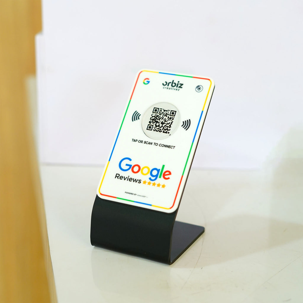 Buy NFC Google Review Stand / Scanner With QR Code -Orbiz.in – Orbiz ...
