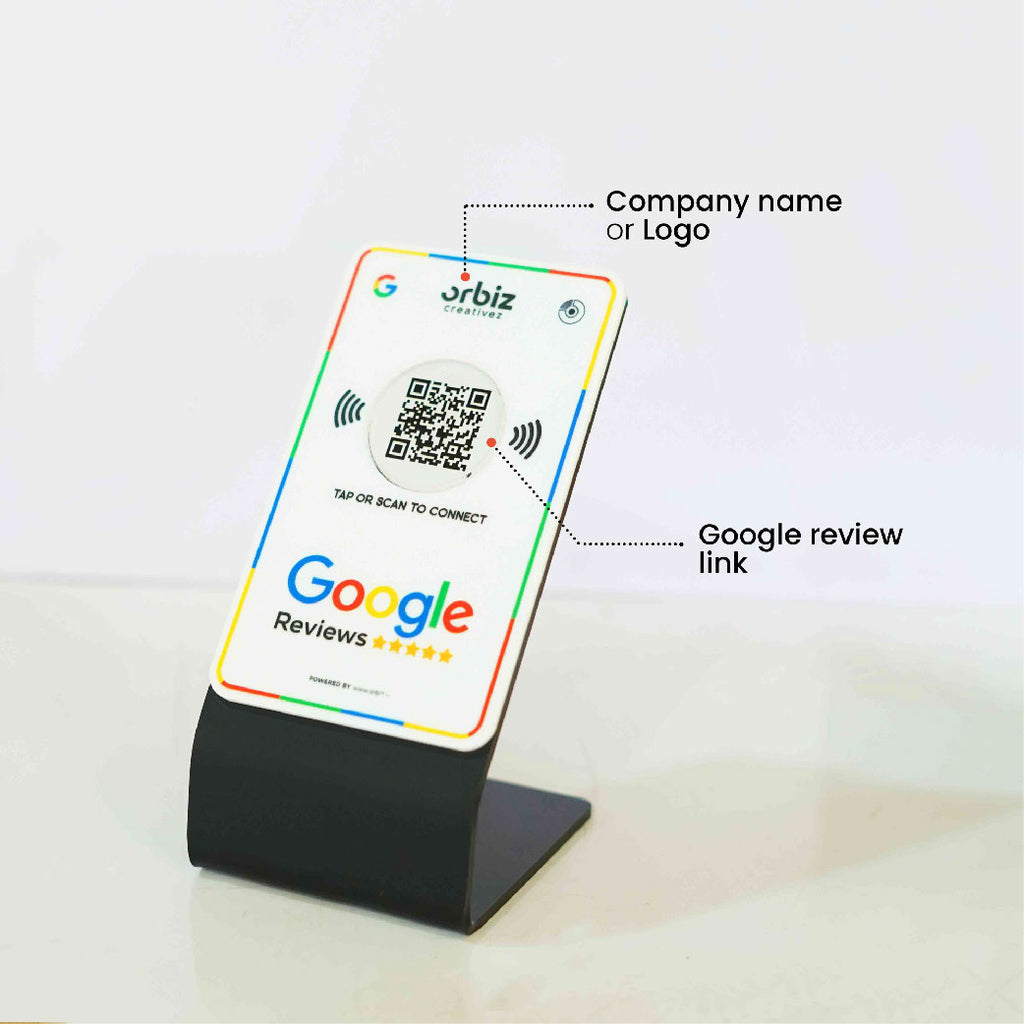 Buy NFC Google Review Stand / Scanner With QR Code -Orbiz.in – Orbiz ...